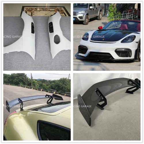 Partial Carbon Fiber Fender Rear GT4 RS Style Wing For Porsche 718 981 ...