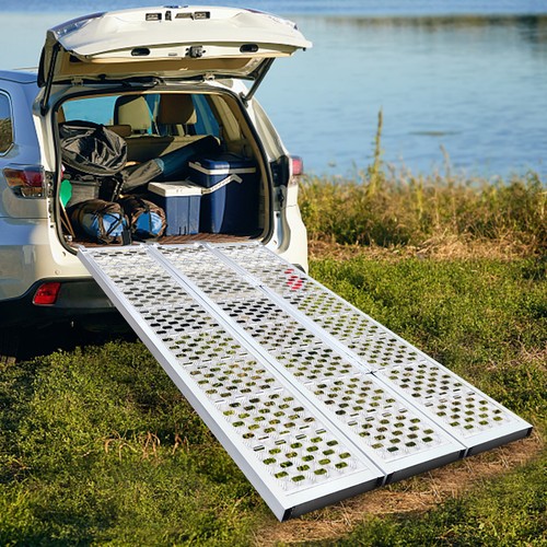 Aluminum Loading Ramp Folding Trailer Ramp For Motorcycle ATV UTV ...