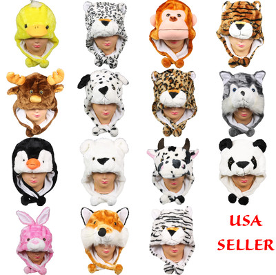 New Cartoon Animal Hat Winter Hat Fluffy Plush Hat Warm Cap Earmuff ...
