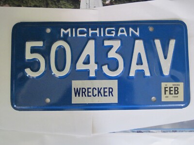 2005 Michigan Wrecker License plate, nice. | eBay