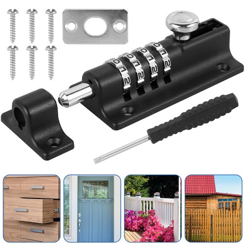 Combination Bolt Lock 4 Digit Pin Code Door Combination Slide Latch ...