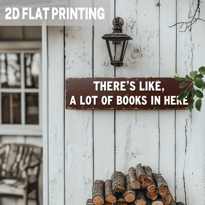 2D Bookworm Iron Sign for Library, Study Room, Bookstore, Home Office ...