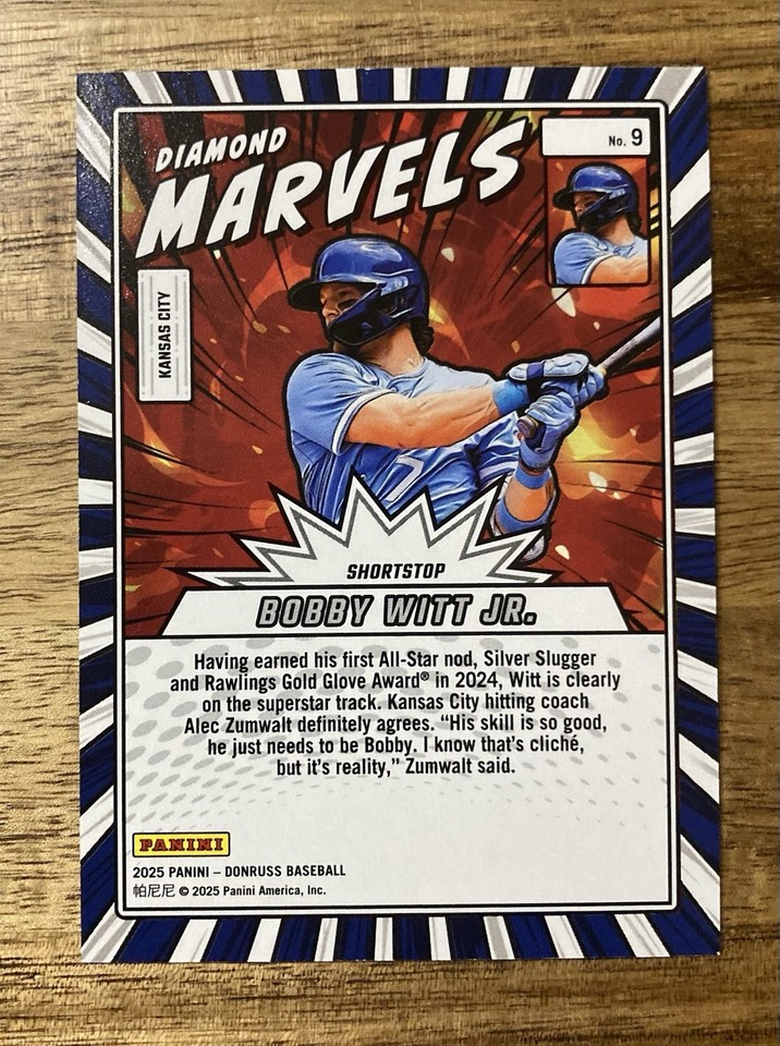 2025 Panini Donruss Baseball Bobby Witt Jr. Diamond Marvels Green ...