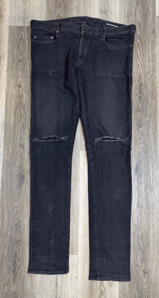 Saint Laurent Paris HEDI SLIMANE 38 D02 M/sk LW Black Ripped Knee (Tag ...