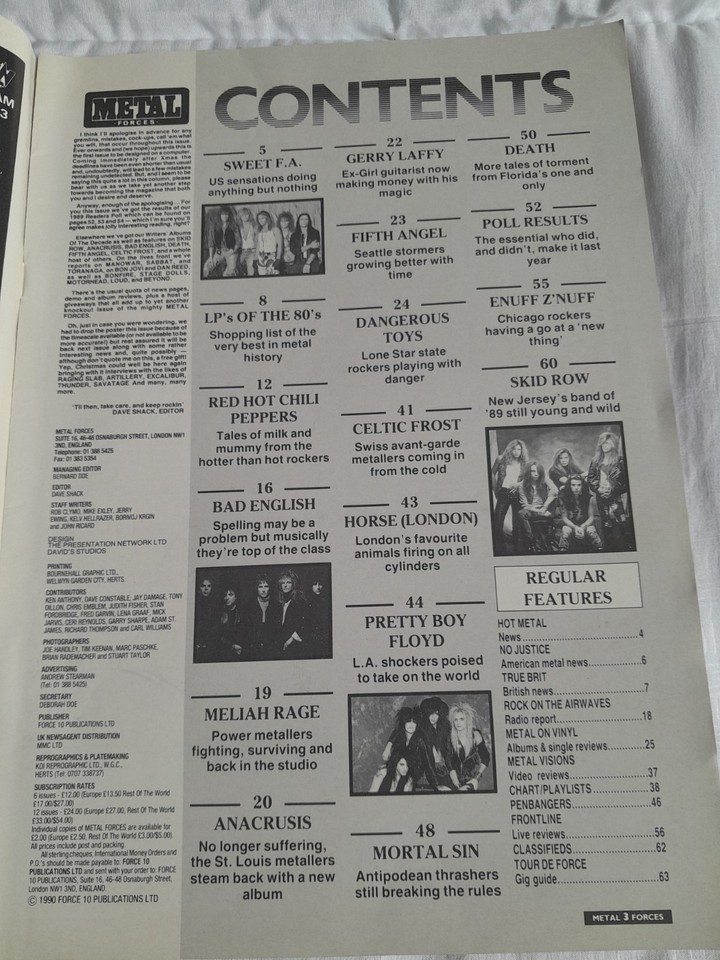 Metal Forces Magazine- 3 Issues From 1990 In Very Good Condition | eBay UK