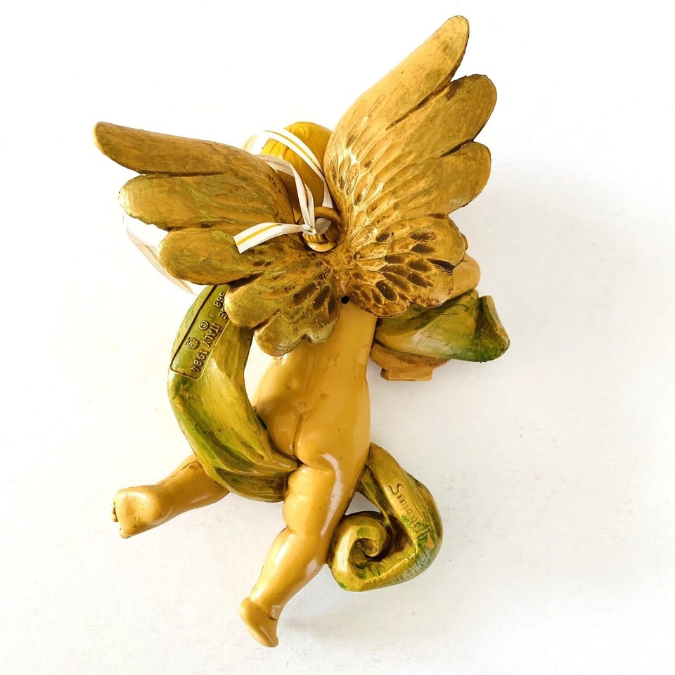Fontanini Simonetti Angel Ornament Cherub Lyre #568 7.75" Italy Vintage ...