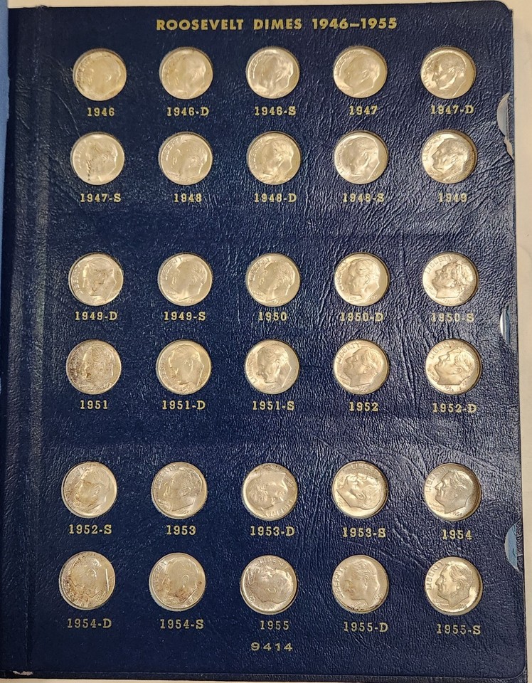 Complete 48 Coin 1946 - 1964 Roosevelt Silver Dime Set Collection BU ...