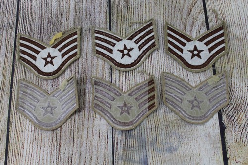6 USAF Air Force Tan Staff Sergeant SSgt Ranking Insignia Badges ...