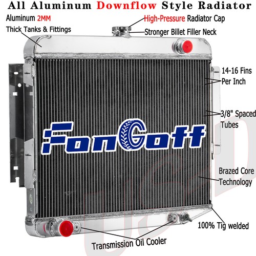 4 Rows Radiator For 1966-1969 Dodge Charger 500 R/T 7.0L 7.2L 1966 ...