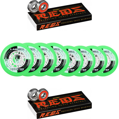 Labeda Shooter Inline Roller Hockey Wheels HILO SET 76mm / 80mm Bones ...