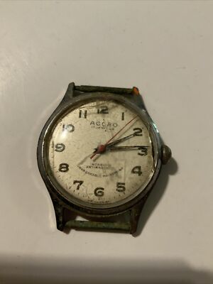 Vintage Accro Silver Tone Men's Wrist Watch Swiss Made 17 Jewel | eBay