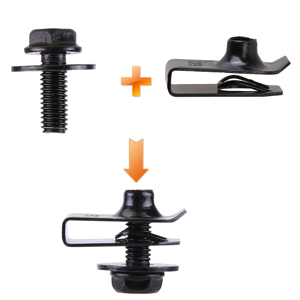 35PCS For Honda Body Bolts & U-nut Clips M6 Engine Cover Undertray ...