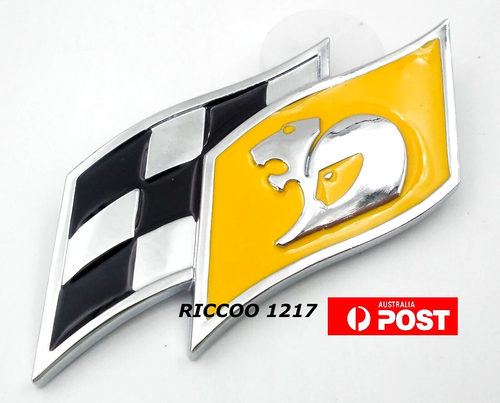 HSV Badge racing flag for Holden Commodore ss 11.5 x 5.5cm yellow ALLOY ...