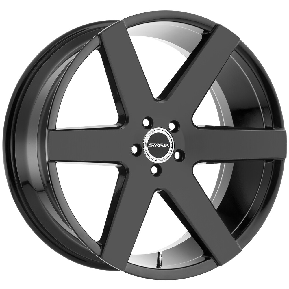 (Set of 4) Strada S60 Coda 22x9.5 5x115 +15mm Gloss Black Wheels Rims ...