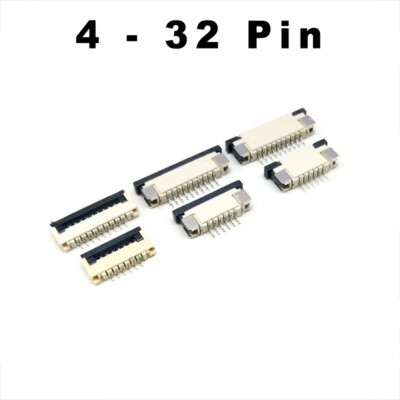 FPC/FFC Flat Cable Connector 1mm Pitch 4 - 32 Pin Upper/Bottom ...