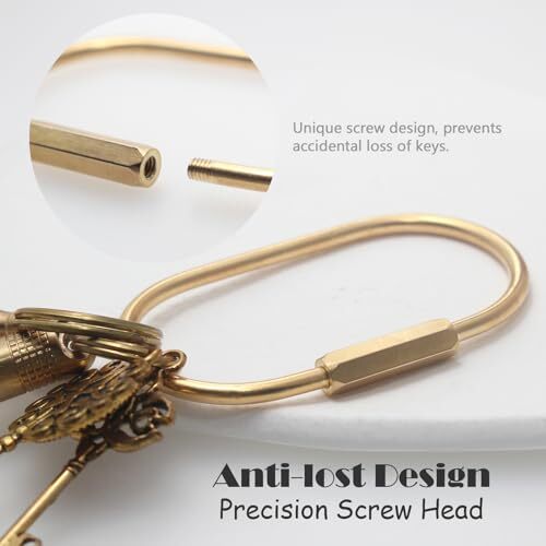 Gold Brass Key Rings Purse Bag Charms for Handbags Screw Lock Key ...