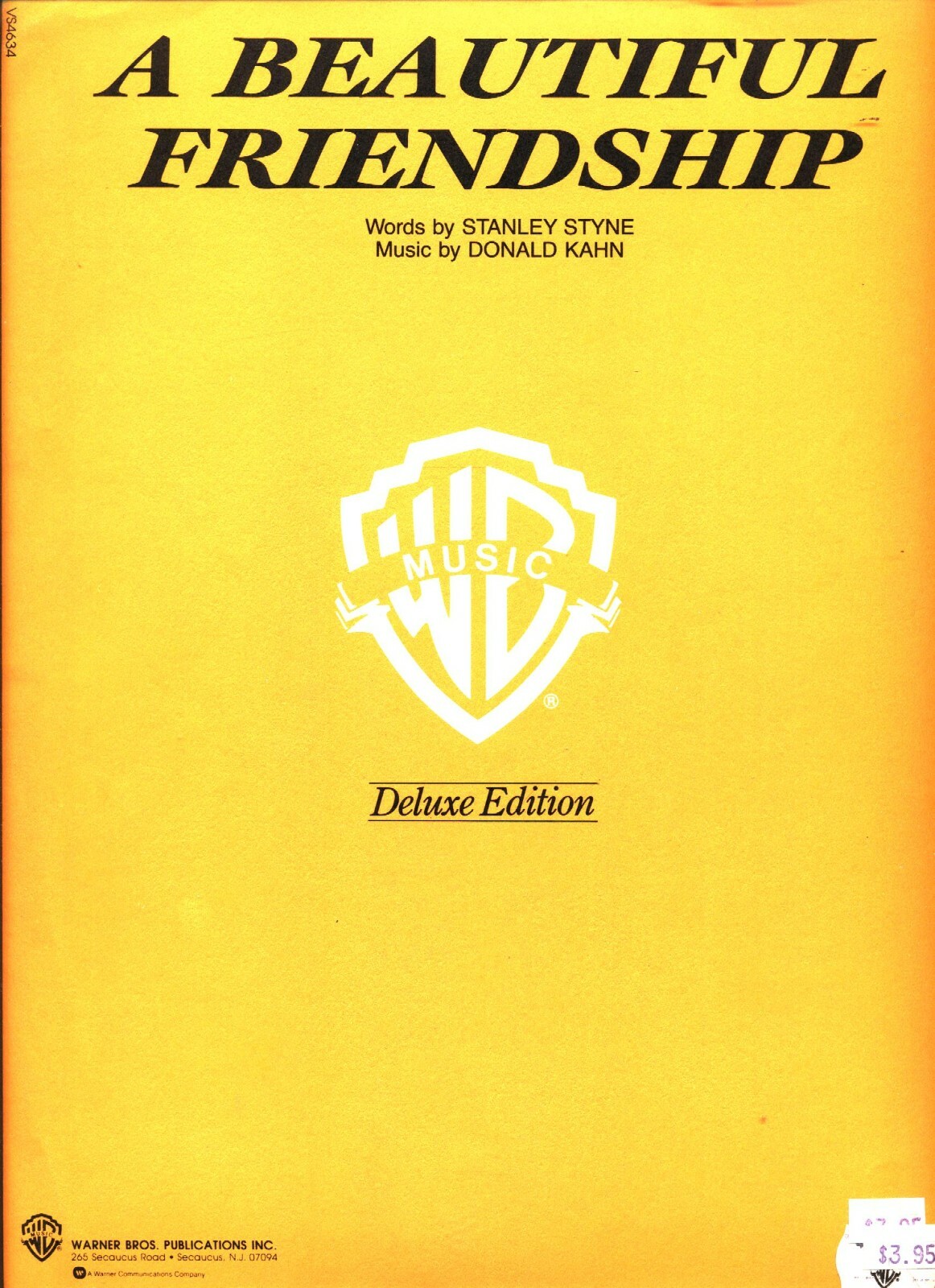 NAT KING COLE A BEAUTIFUL FRIENDSHIP SHEET MUSIC DELUXE-PIANO/V/GUITAR ...