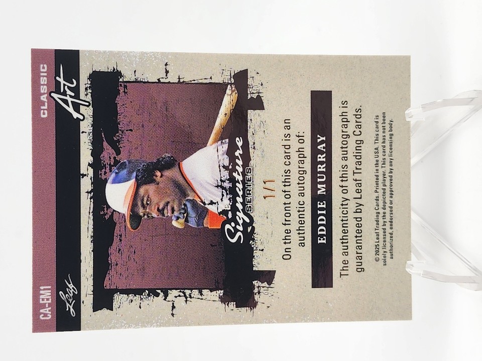2025 Leaf Classic Art Signature Series Eddie Murray #CA-EM1 1/1 ...
