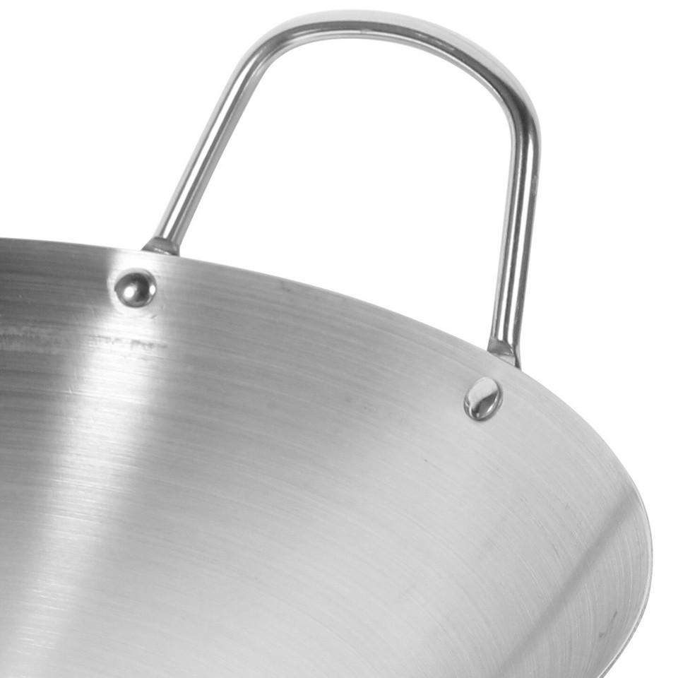Stainless Steel Wok Round Bottom Wok Large Fry Pan Large Capacity Pan ...