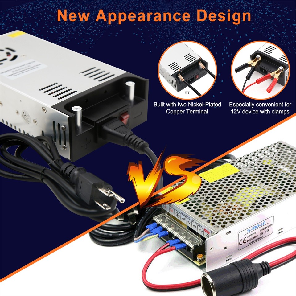 Led Strip Switch Power Supply Transformer AC 110/220V To DC 12V 50A ...