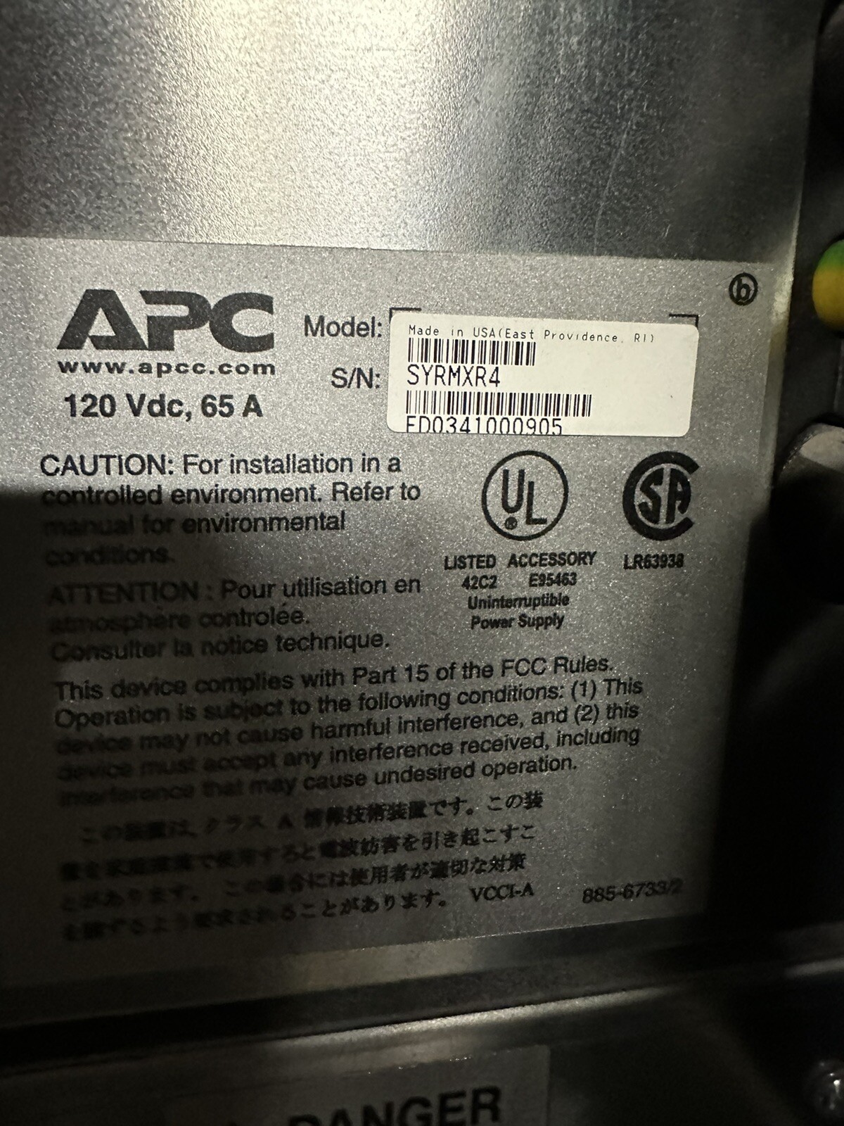 APC SYMMETRA RM XR SYXRCC FRAME STRMXR4 | eBay