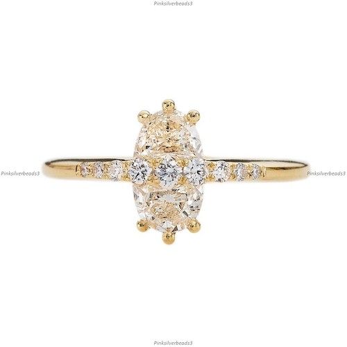 Half Moon Band Wedding Ring 14k Yellow Gold Natural Diamond Jewelry | eBay