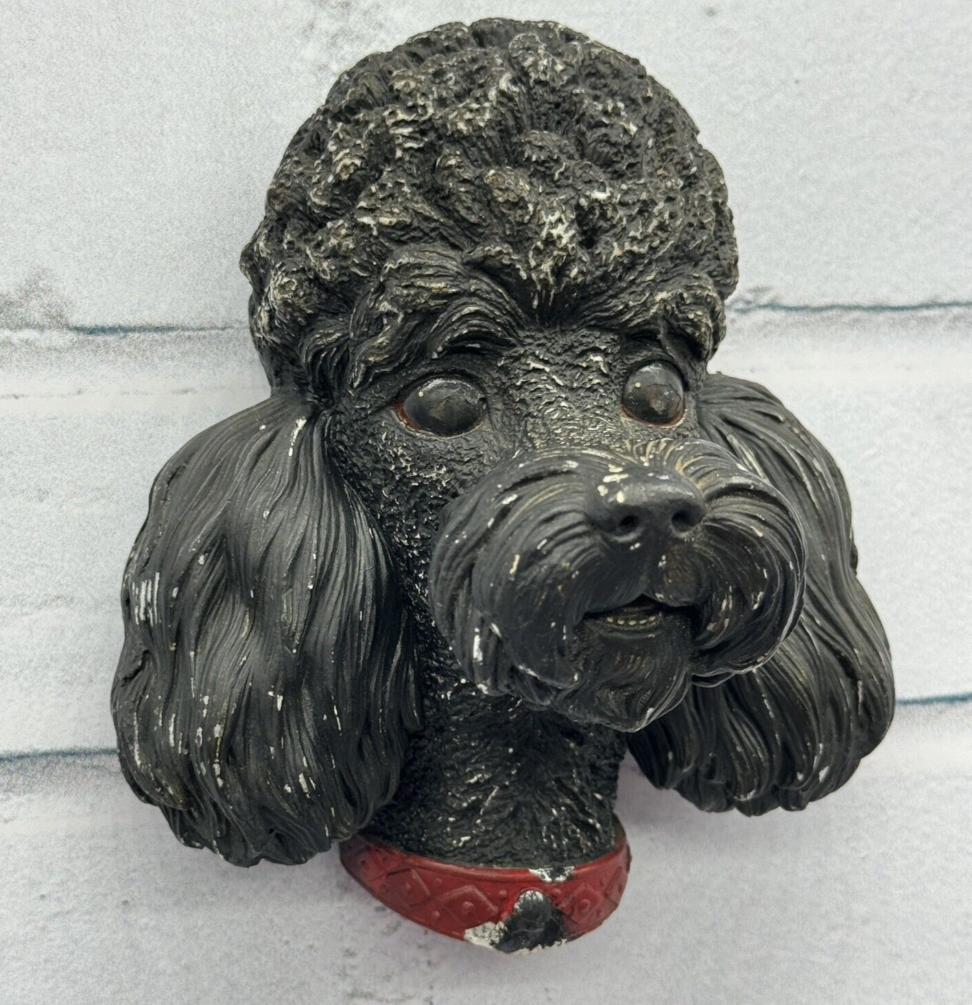 Vintage Chalkware Black Poodle Dog Head Bossons England Wall Hanging ...
