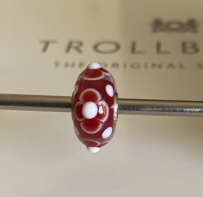 Trollbeads Unique Red White Glass Flowers | eBay