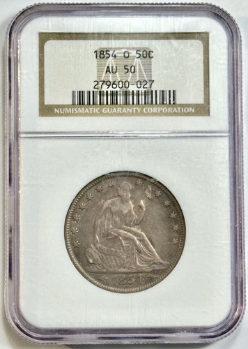 1854 O 50c Arrows Half Dollar NGC AU 50 New Orleans Key Date Rare US ...