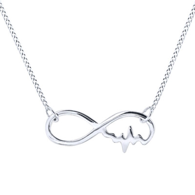 Infinity & Heartbeat Necklace Sterling Silver | eBay