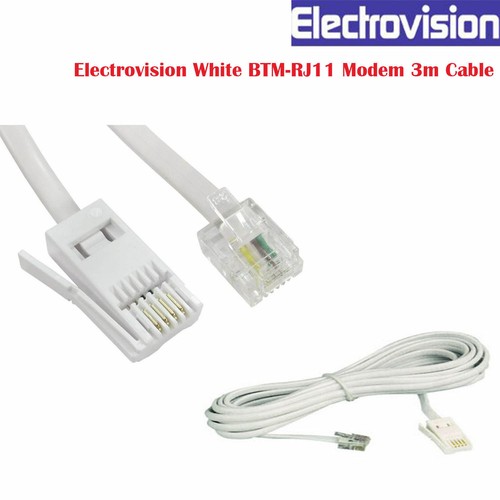 BT Telephone Extension 3M Cable Lead Phone Line Fax Modem Socket ...