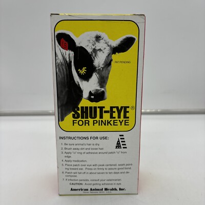 Shut-Eye for Pinkeye Protective Eye Patch for Cattle - Cow Size 10pk ...