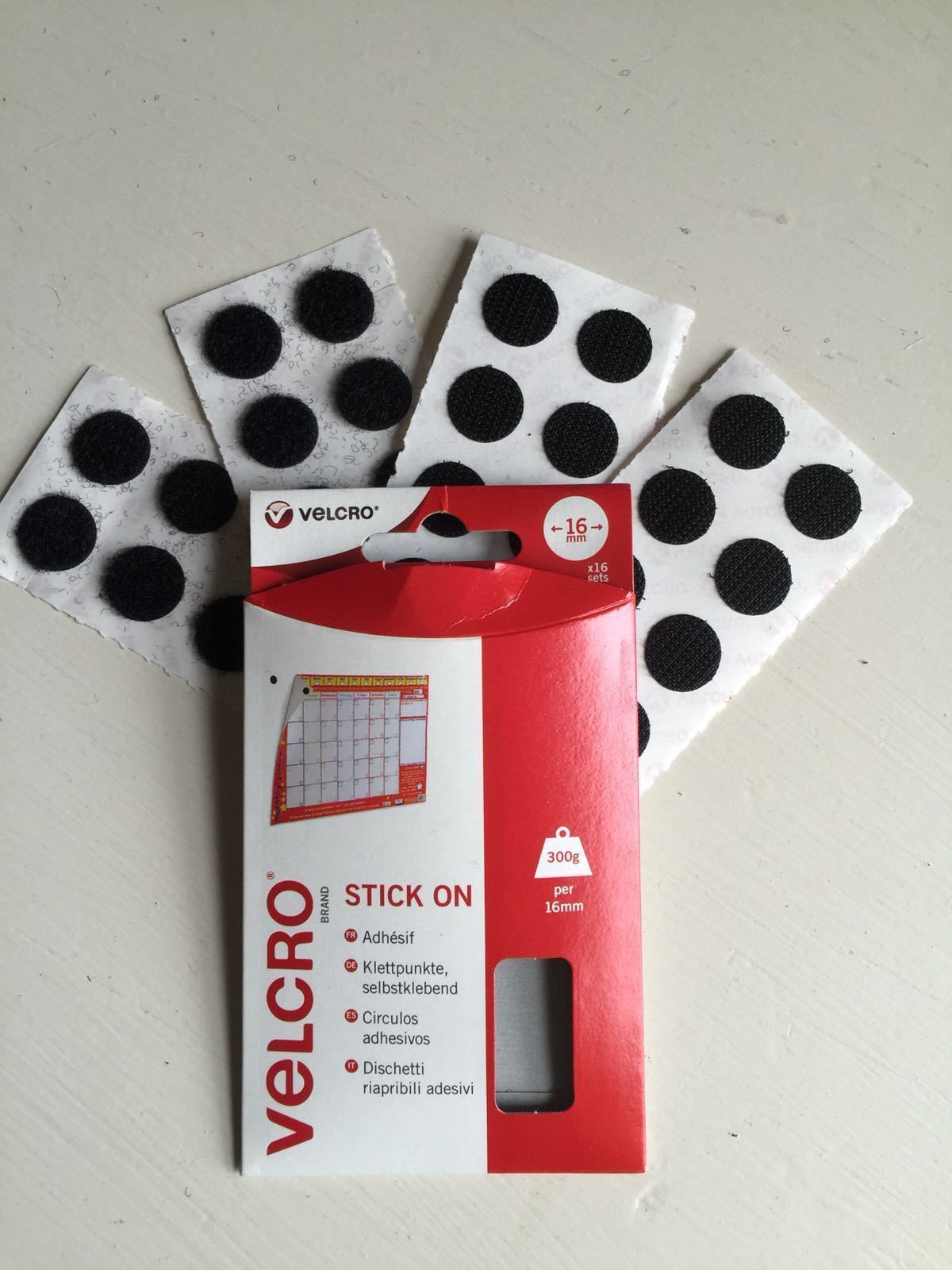 16 Velcro® Circular Sticky Pads/Coins Stick On Fasteners Hook and Loop ...