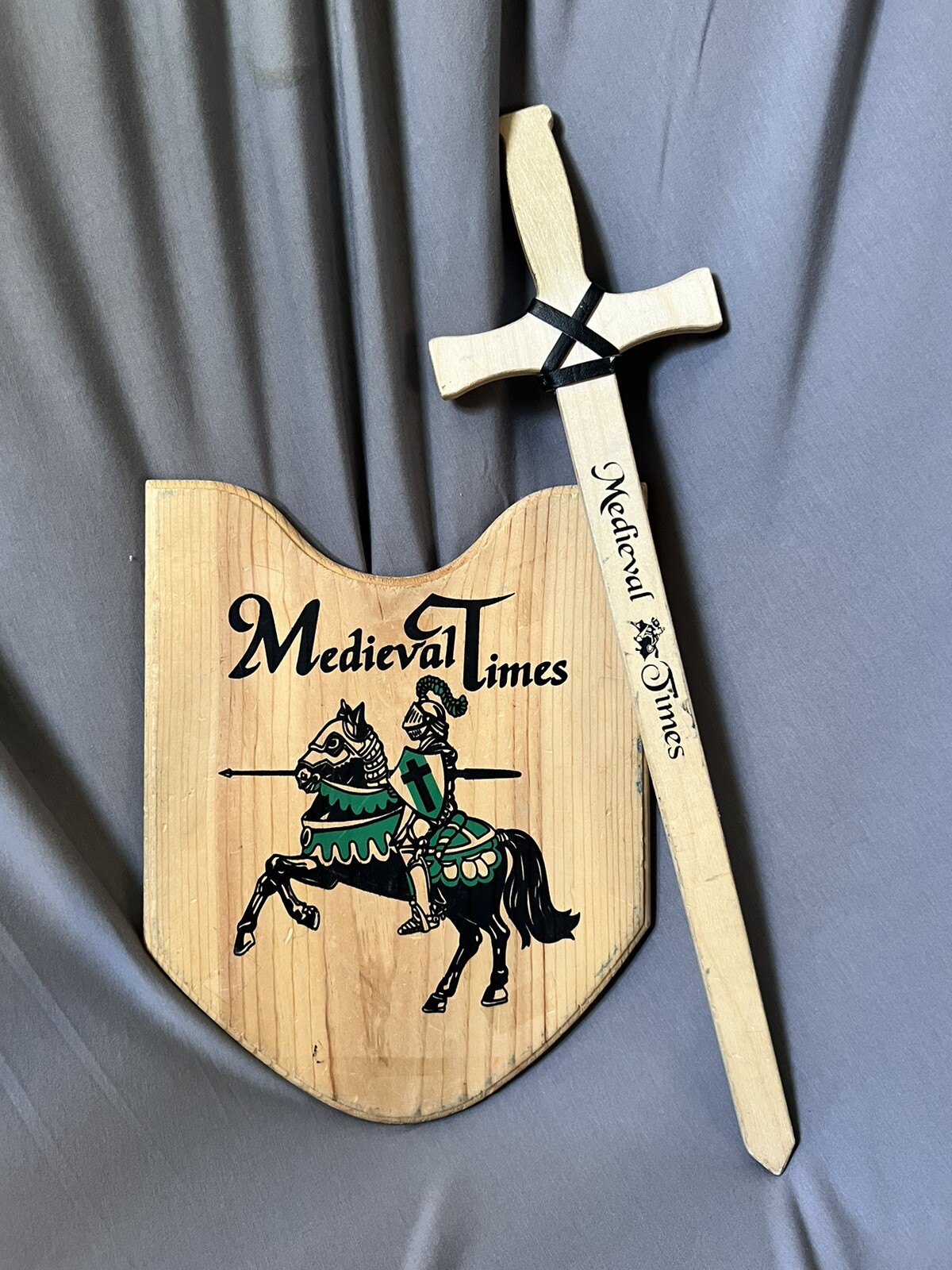Medieval Times Souvenir Wooden Sword & Shield W/ Hand… - Gem