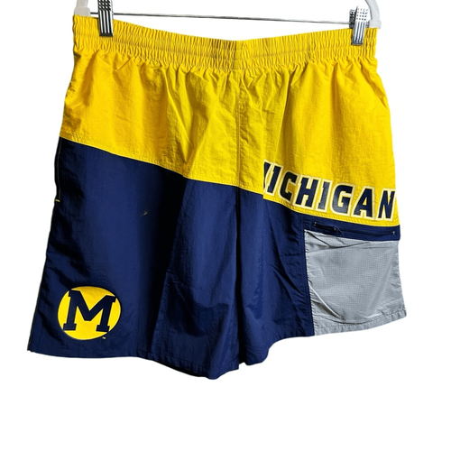 NWT Mitchell & Ness Men’s Michigan Wolverines Yellow Blue Shorts NCAA ...