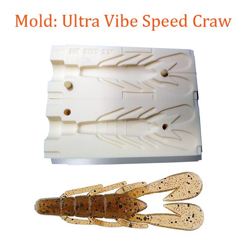 Mold Ultra Vibe Speed Craw Soft Plastic Fishing Lure Bait Making 3.5 ...
