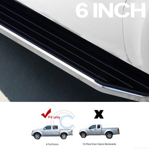 Fits 05-21 Frontier Crew Cab 6" Aluminum Chrome Side Step Rail Running ...