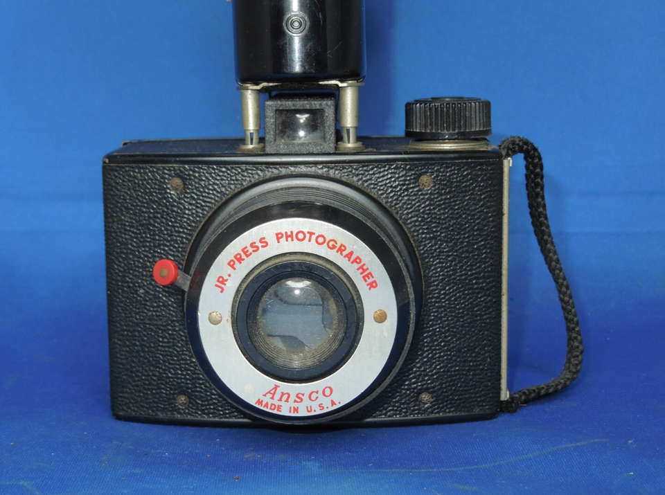 VINTAGE LATE 1940s ANSCO JR PRESS PHOTOGRAPHER CAMERA w/ FLASH Untested ...