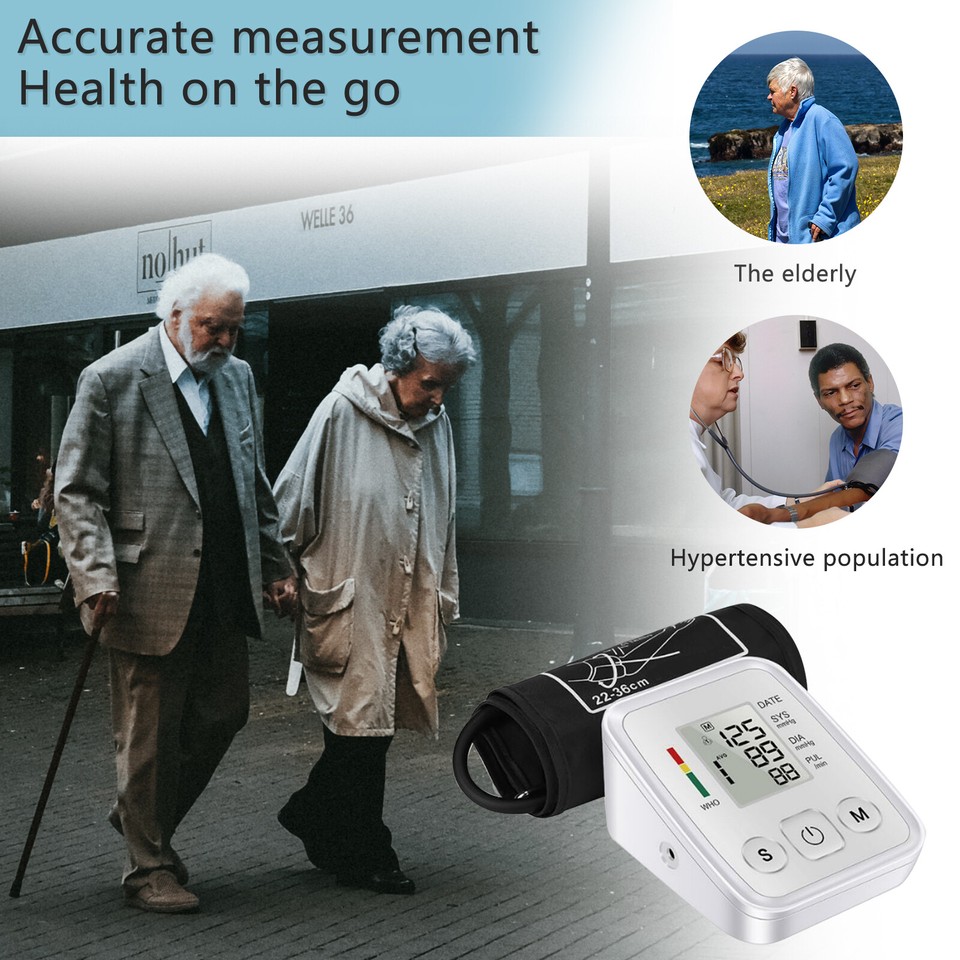 Automatic Digital Blood Pressure Monitor Upper Arm Machine Pulse Meter ...