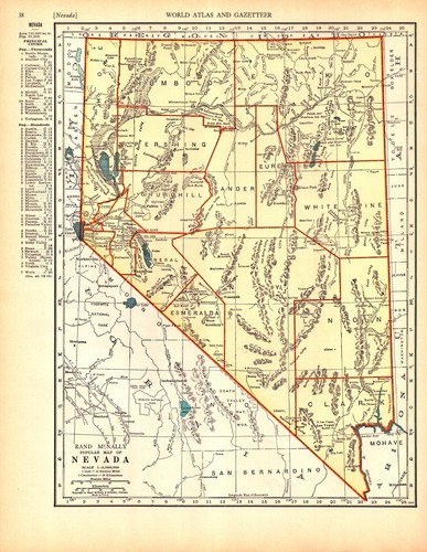 NEVADA-NEBRASKA Antique authentic State Map 1936 | eBay