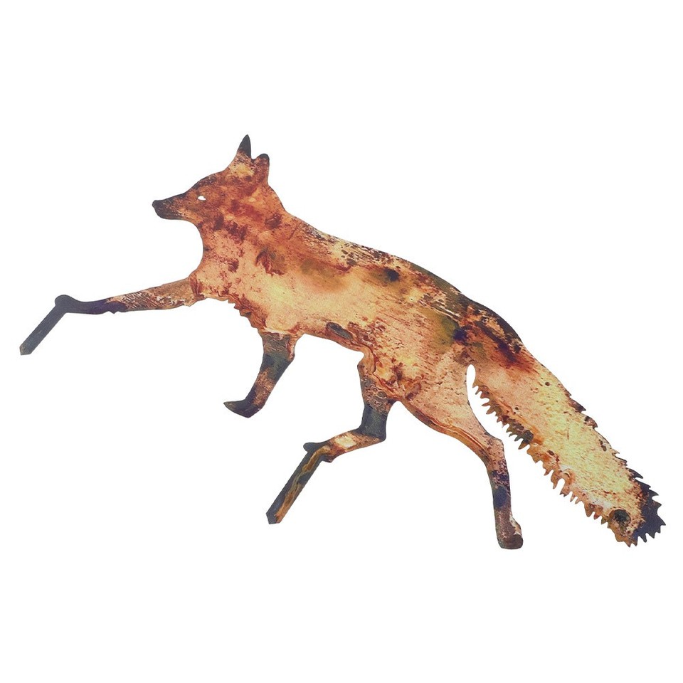 Rustic Garden Decoration Fox Iron Art Outdoor Garden Insert Ornament ...