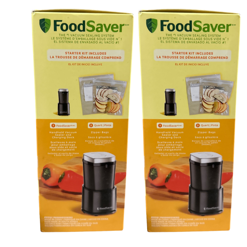 2 Pack FoodSaver Handheld Cordless Vacuum Sealers with Charging Dock ...