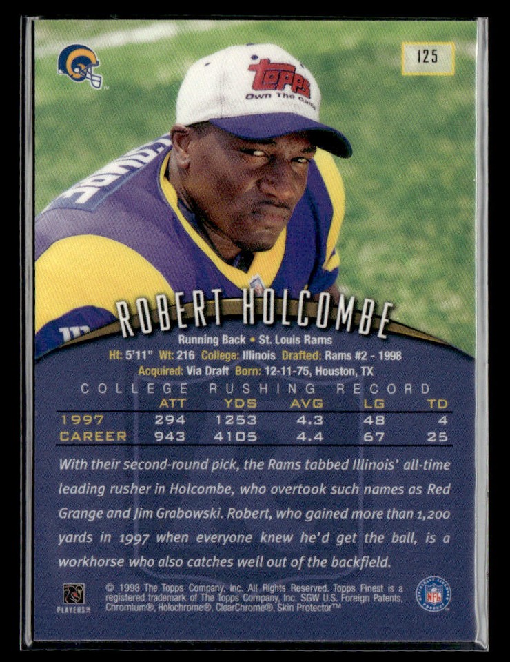 1998 Finest #125 Robert Holcombe Rookie Card St. Louis Rams | eBay