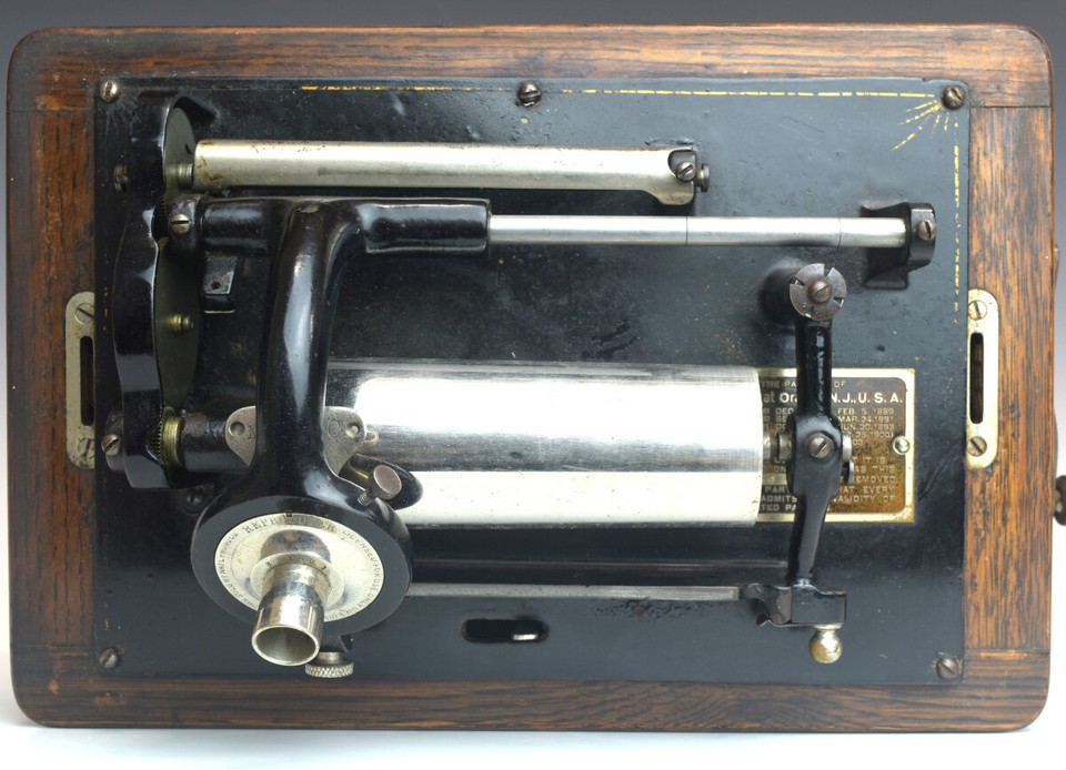 Antique EDISON STANDARD PHONOGRAPH Includes , 17 Wax Cylinders Rare ...