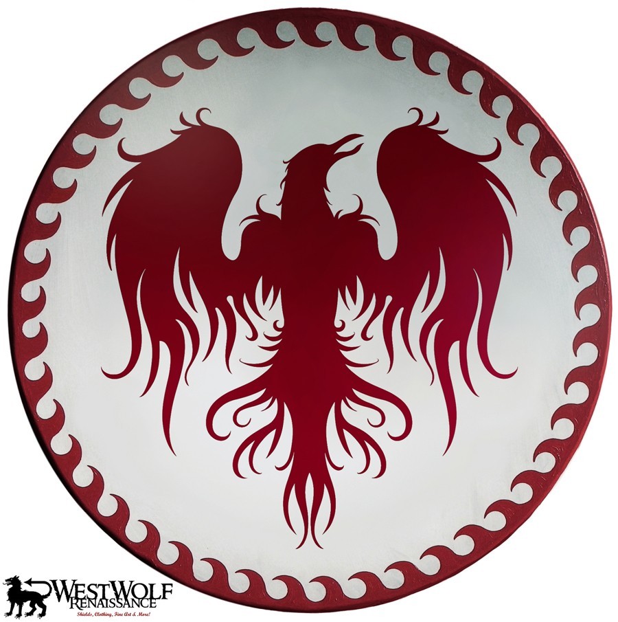 Large Greek RISING PHOENIX SHIELD -- sca/larp/wood/spartan/celtic ...