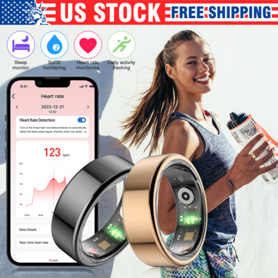 2024 Smart Ring Health Waterproof Finger Ring Monitor Heart Rate ...