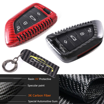 Real Carbon Fiber Car Remote Key Cover Case Fob For Toyota GR Supra ...