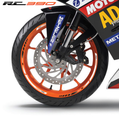 RC390 motorcycle wheel decals rim stickers stripes rc 390 laminated ...