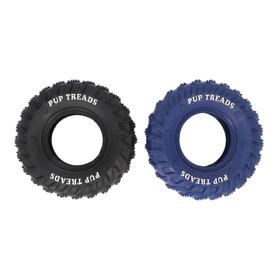 2Pcs Rubber Tire Dog Chew Toy For Medium Large Dogs Flexible Education ...