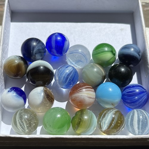 20 Vintage Master Made Marble Lot Sunbursts, Peach, Green, Blue Minty ...